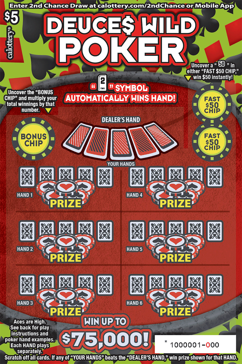 1605 - Deuces Wild Poker - California Lottery by ScratchSmarter