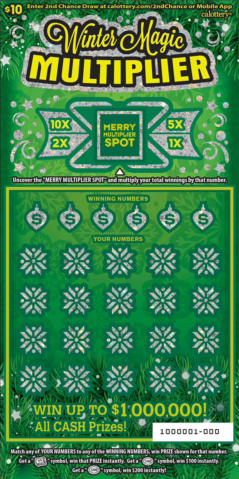 1645 - Winter Magic Multiplier - California Lottery by ScratchSmarter