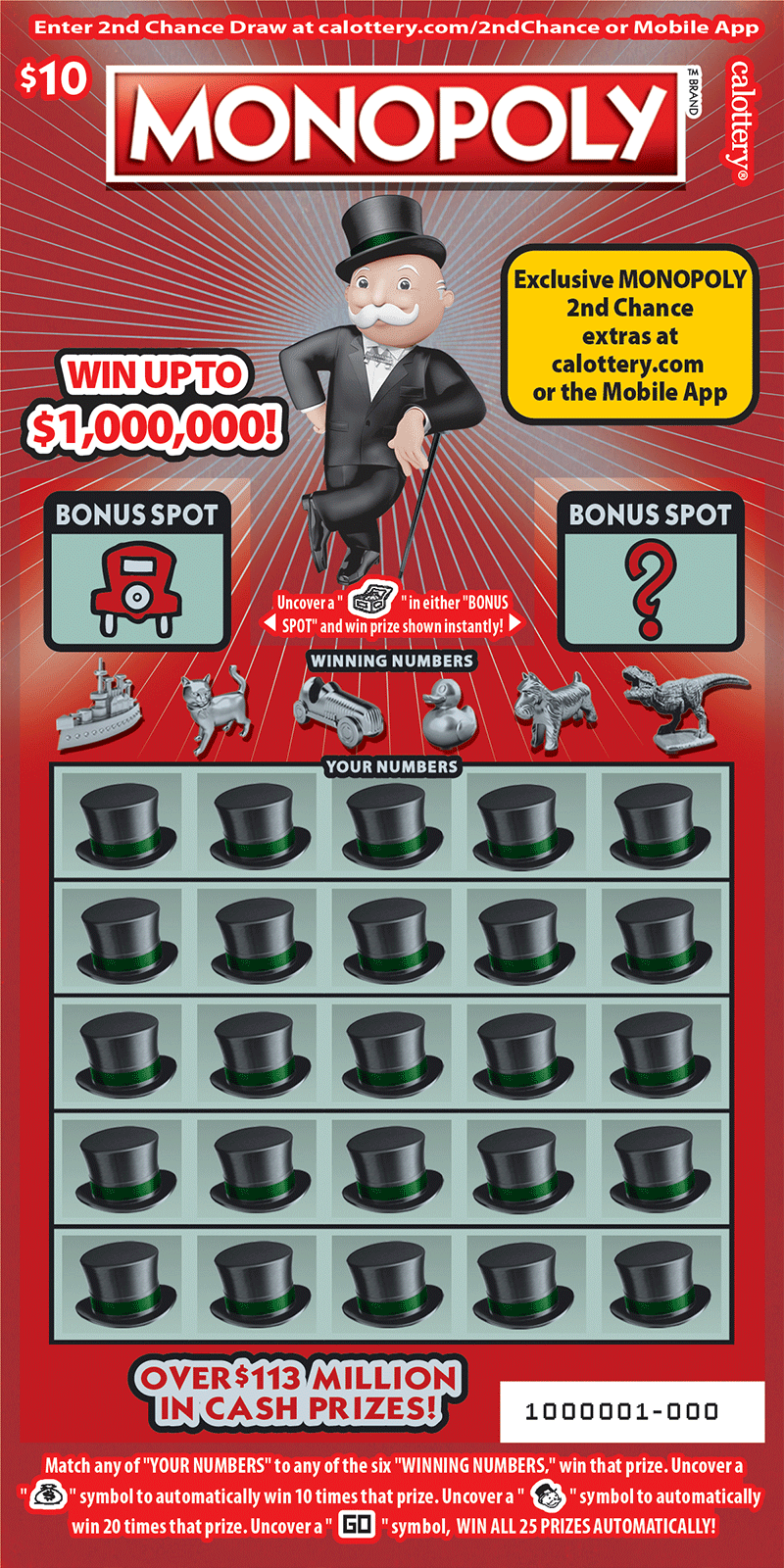 1457 - MONOPOLY - California Lottery by ScratchSmarter